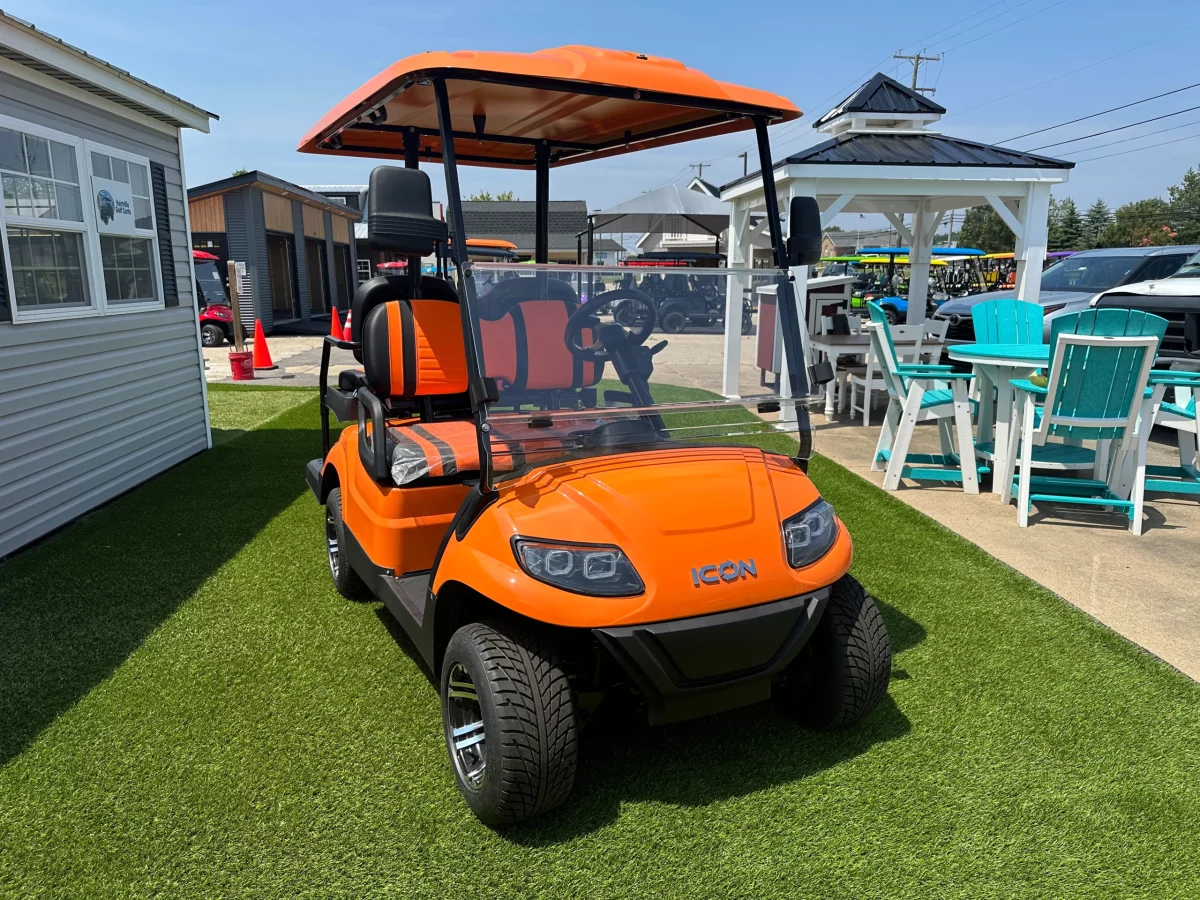 Orange Golf Cart - Icon EV I-40 - Hartville Golf Carts